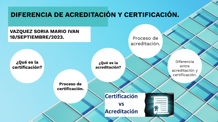 DIFERENCIA ENTRE ACREDITACION Y CERTIFICACIÓN. by Mario Ivan Vazquez ...