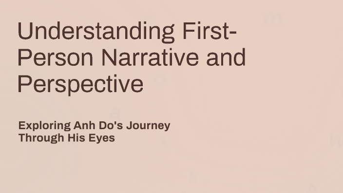 Understanding First-Person Narrative and Perspective by Lewis McMurtry ...