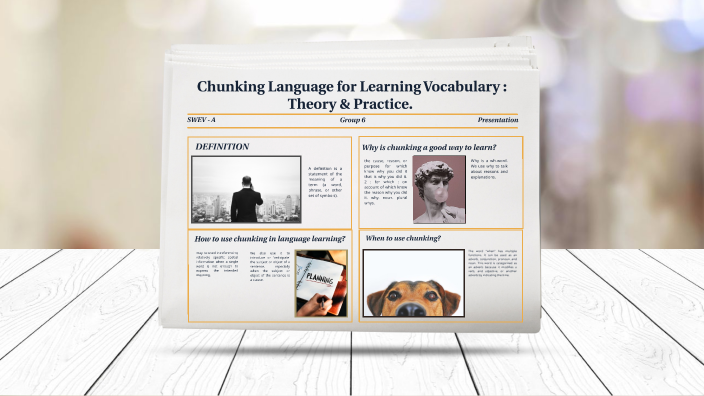 Chunking Language for Learning Vocabulary : Theory & Practice. by Surya ...