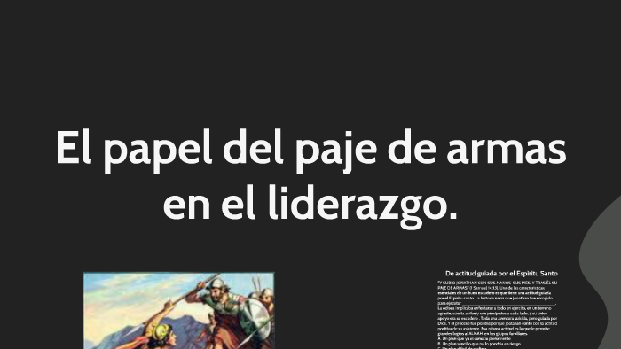 El papel del paje de armas en el liderazgo. by Camila Primera on Prezi