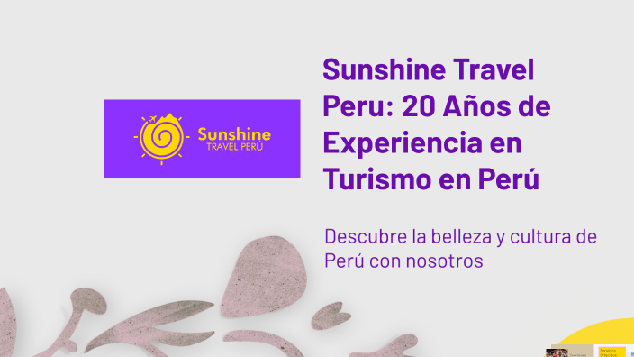SUNSHINE TRAVEL PERU: 20 Años de Experiencia en Turismo by Edu Emerson ...