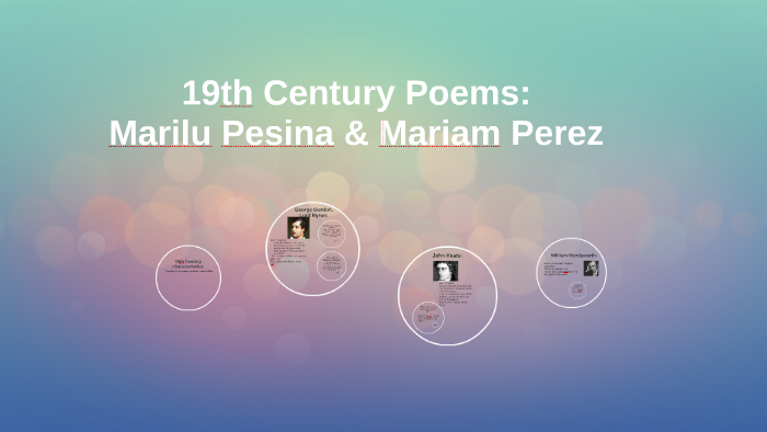 19th Century Poems: by Mariam Perez