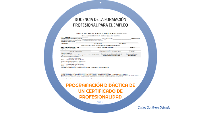 PROGRAMACIÓN DIDÁCTICA DE UN CERTIFICADO DE PROFESIONALIDAD by Carlos Gutierrez on Prezi
