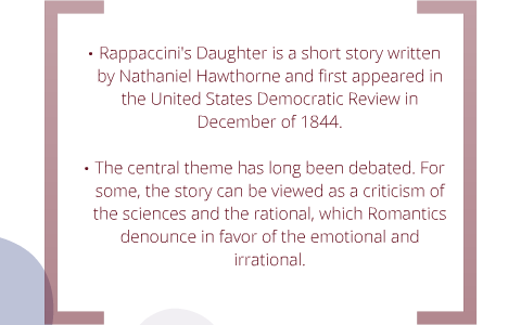 Rappaccini's Daughter- Hawthorne by Rebecca Duquette