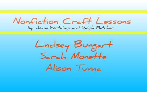 Nonfiction Craft Lessons: Teaching Information Writing K-8 by Alison ...