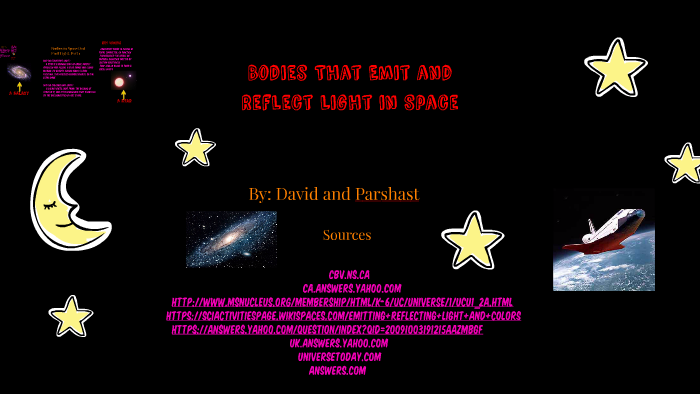 Bodies That Emit and Reflect Light in Space. by stephen thaiyil on Prezi