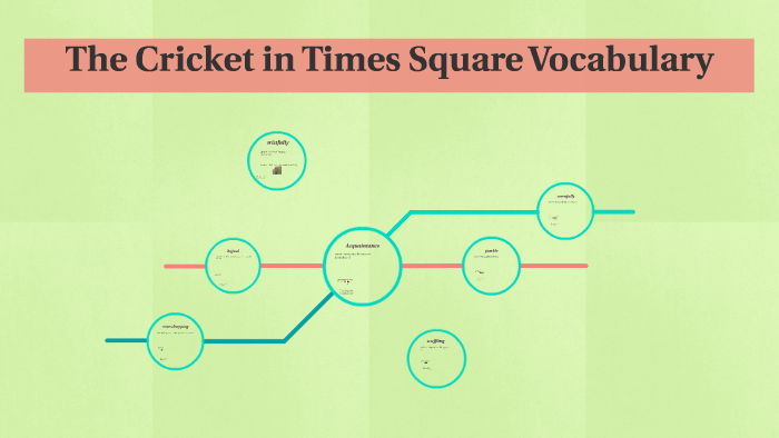 The Cricket in Times Square Vocabulary by Erin Helbley