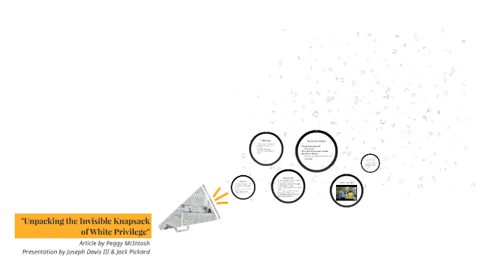 "Unpacking the Invisible Knapsack of White Privilege" by Jack Pickard ...