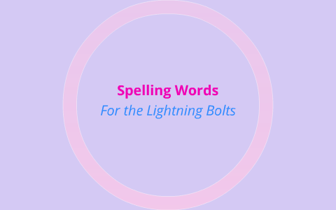 Spelling Words For The Lightning Bolts by Vedika Arunkumar on Prezi