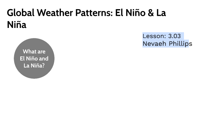 Global Weather Patterns: EL NINO & LA NINA by Nevaeh Phillips on Prezi
