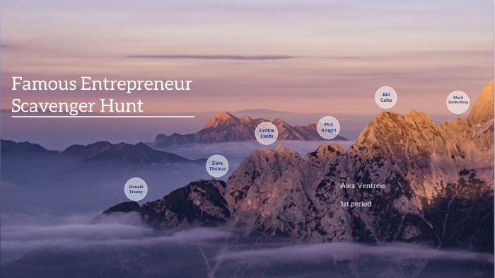 Famous Entrepreneur Scavenger Hunt by Joseph Ventress on Prezi
