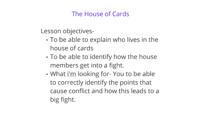 The House of cards by Mark Riggall on Prezi