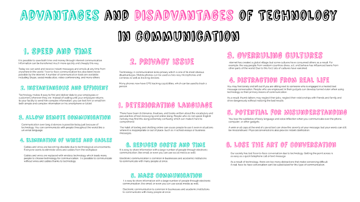 Advantages And Disadvantages Of Technology In Communication By Flor Muñoz On Prezi