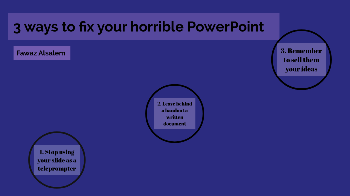 3 ways to fix your horrible PowerPoint by fawaz alsalem on Prezi