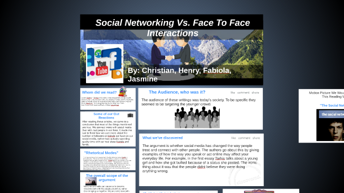 Social Networking Vs. Face To Face Interactions by Christian Gomez on Prezi
