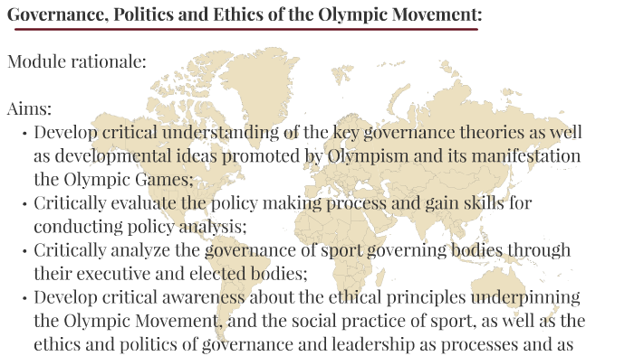 Governance, Politics and Ethics of the Olympic Movement: An by Vassil ...