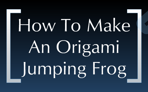 How To Make An Origami Hopping Frog by Jake Topping