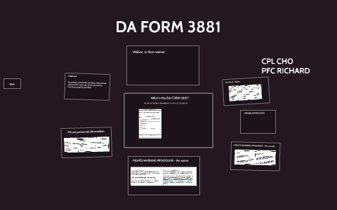DA FORM 3881 by Ung Cho on Prezi