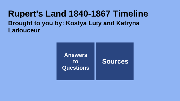Rupert's Land 1840-1867 Timeline by Garrett L on Prezi