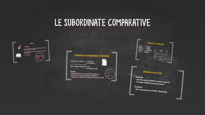 LE SUBORDINATE COMPARATIVE by on Prezi