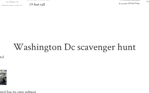 Washington DC Scavenger Hunt by Caitlin Mau on Prezi