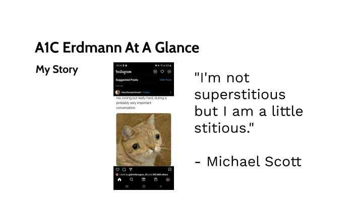 A1C Erdmann At A Glance by Joshua Erdmann on Prezi