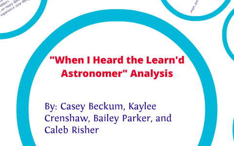 "When I Heard the Learn'd Astronomer" by Walt Whitman Analysis by Casey ...