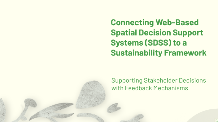 Connecting Web-Based Spatial Decision Support Systems (SDSS) to a ...