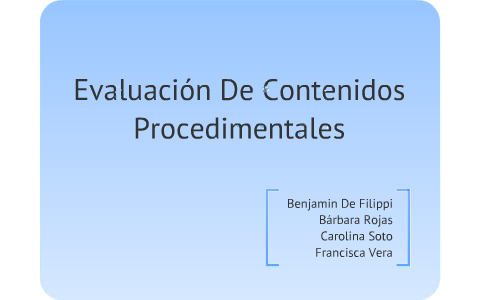 Contenidos Procedimentales