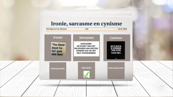 Ironie, sarcasme en cynisme by Cas Dikmans on Prezi
