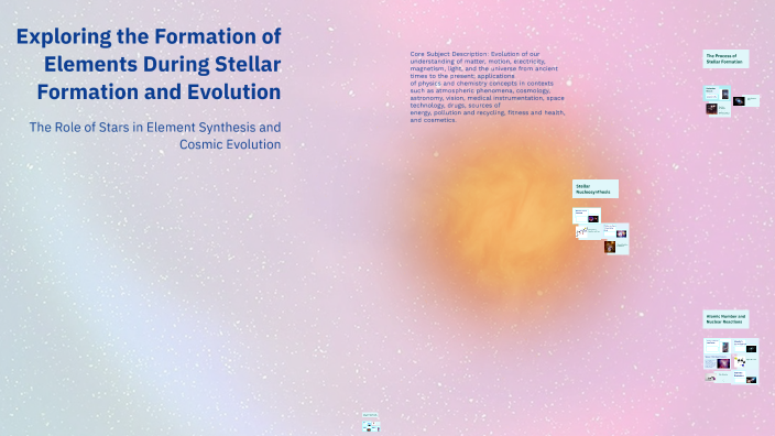 Exploring the Formation of Elements During Stellar Formation and ...