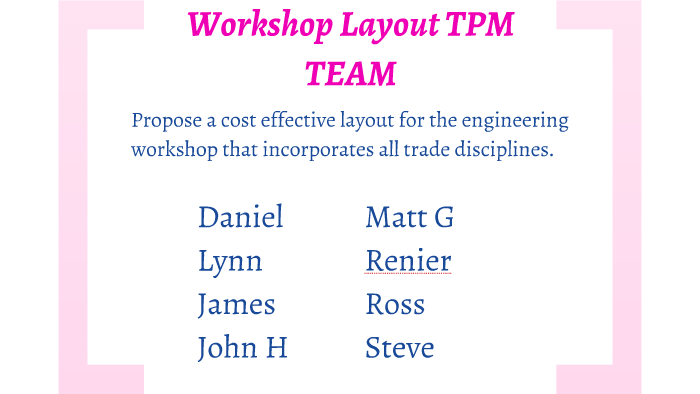 Workshop Layout TPM Final by Matt George on Prezi