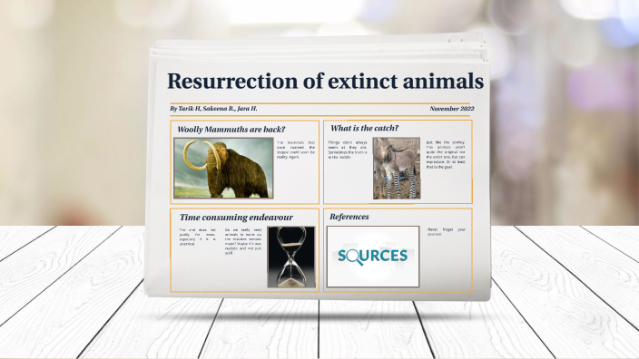 Resurrection of extinct animals by Tarik Hamzabegovic