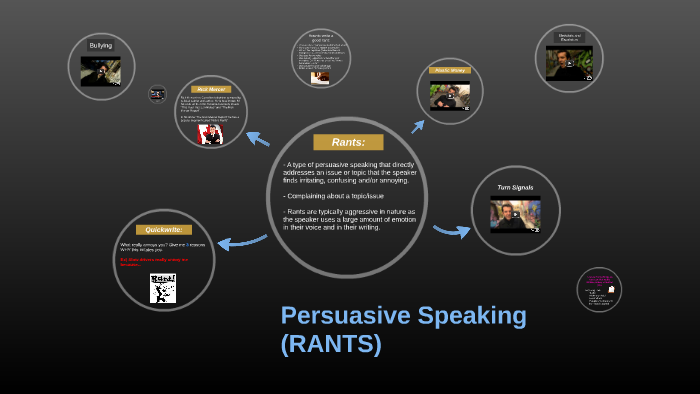 Persuasive Speaking (RANTS) by Mykaila Radawetz on Prezi