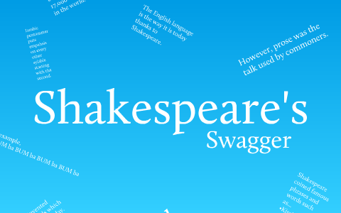 Shakespeare's Swagger by Derek Stivers on Prezi