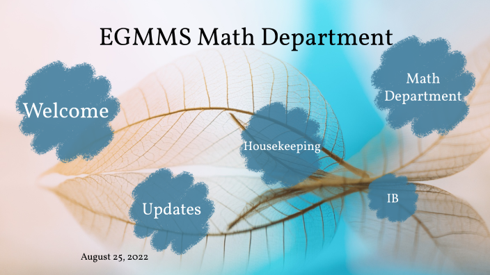 EGMMS Math Department Meeting - August 2022 by Felicia Manning on Prezi