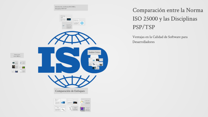 Comparación entre la Norma ISO 25000 y las Disciplinas PSP/TSP by Margarita Perez on Prezi