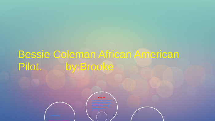 Bessie Coleman African American Pilot. by Eileen Sloan on Prezi