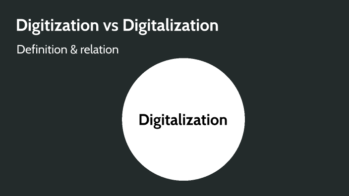 Digitization vs Digitalization by Xyvier Lau on Prezi