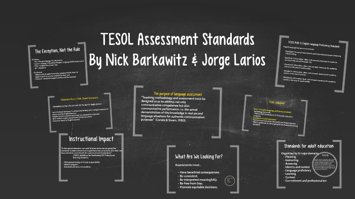TESOL Assessment Standards by Jorge Larios on Prezi