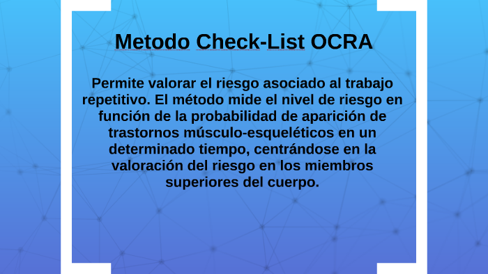 metodo OCRA by on Prezi