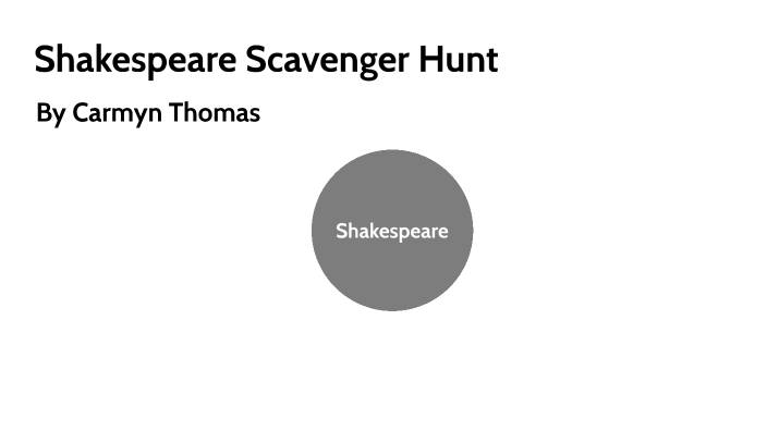 Shakespeare Scavenger Hunt by Carmyn Thomas on Prezi