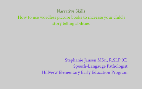 How to use wordless picture books to increase narrative skills in ...