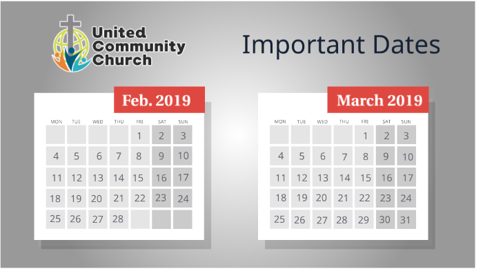 Calendar Feb march ucc 2019 by Werner Swart on Prezi