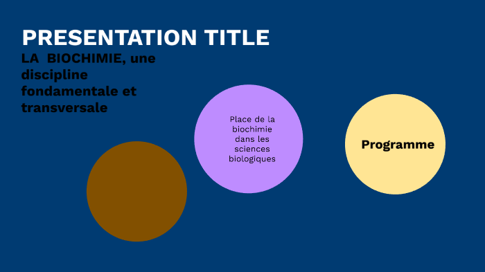 LA BIOCHIMIE, une discipline fondamentale et transversale by Fabien ...