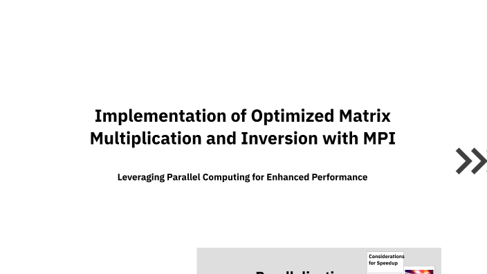 Implementation of Optimized Matrix Multiplication and Inversion with MPI by Shayan kamalzadeh on ...