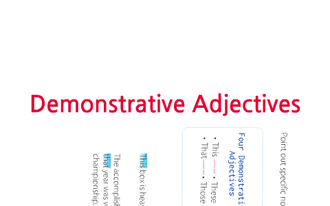 7th 2.2 Demonstrative, Interrogative, and Indefinite Adjectives by ...