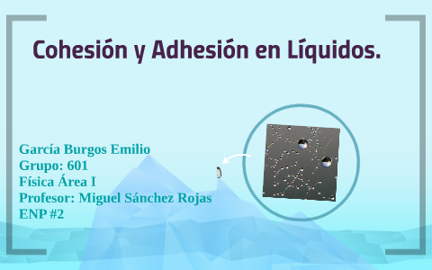 Cohesión y Adhesión en Líquidos. by Emilio Garcia Burgos on Prezi
