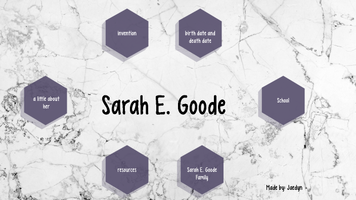 Sarah E. Goode Presentation by Jaedyn Spencer on Prezi