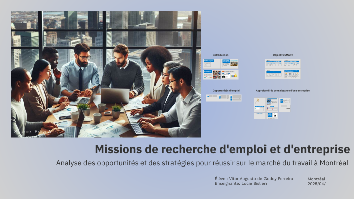 Présentation de missions de recherche d'emploi et de recherche en ...